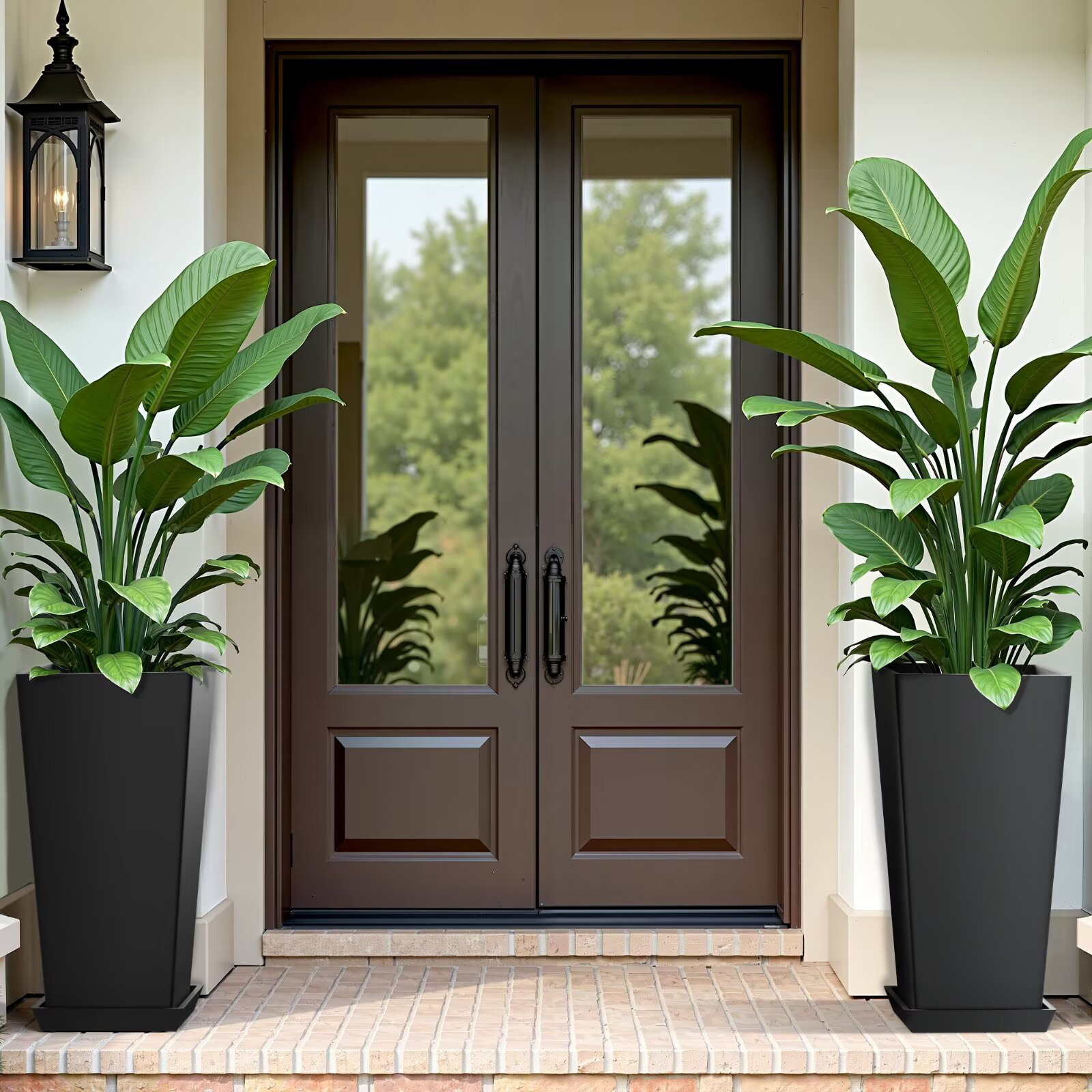 Ebern Designs 2-Pack Tall Outdoor Planter with Drainage Holes | Large Planter Pots – Perfect for ...